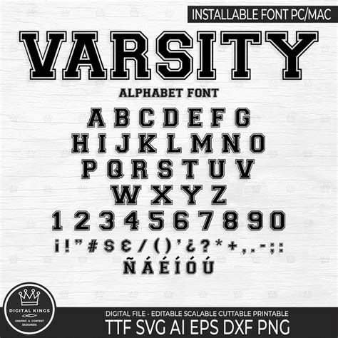 Installable Varsity Font Ttf Varsity Letters Svg Jersey Font Svg