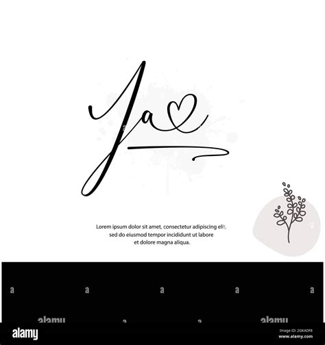 J A Ja Initial Letter Handwriting And Signature Logo Beauty Vector Initial Logo Fashion