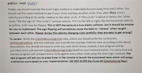 Solved Cs 142 Assignments Colorful Bouncing Circle In Class