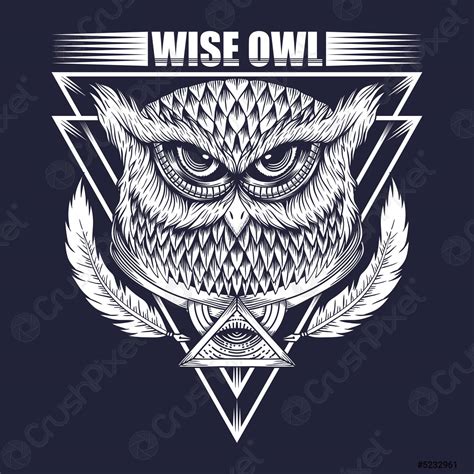 Wise Owl Vector Illustration Stock Vector 5232961 Crushpixel