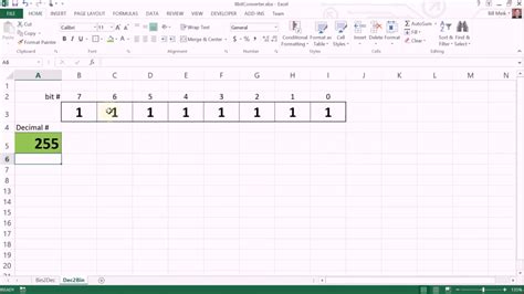 Using Excel Build A Decimal To 8 Bit Binary