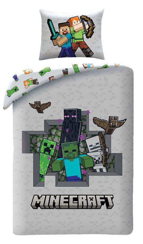 PoŚciel 140x200 Minecraft Alex Steve Creeper Skeleton Enderman 5904209609802 • Cena Opinie