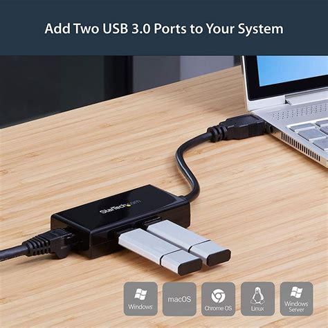 Startech Usb To Gigabit Network Adapter With Built In Port Hub Native Driver Support