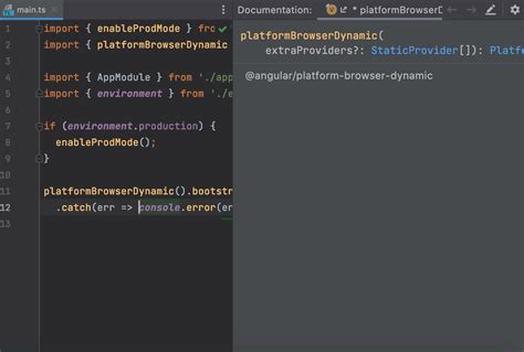 Viewing Inline Documentation WebStorm Documentation