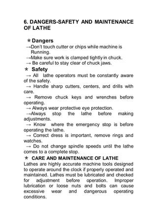 Lathe Machine Report DOCX Woodworking Arts And Crafts