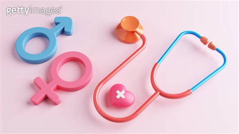 Female Male Symbol Sex Gender With Stethoscope Pink Blue Pastel Impotence Or Sexual