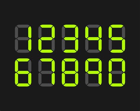 Fourteen Segment Led Display Letters And Numerals Vector Image