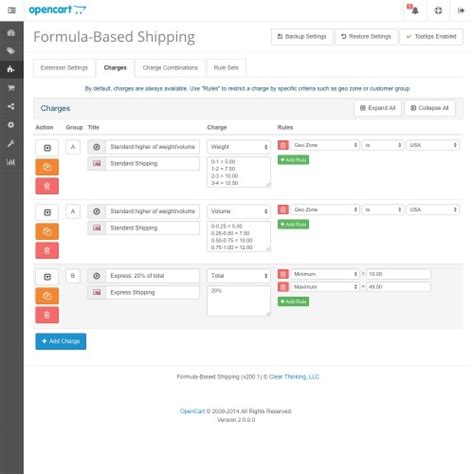 Opencart Formula Based Shipping