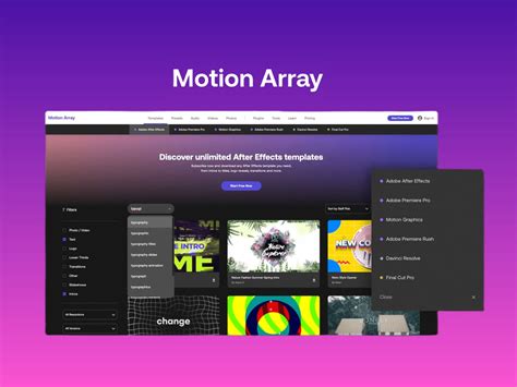 Motion Array — пресети плагіни та шаблони для Adobe After Effects та Premier Pro