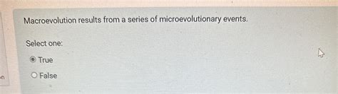 Solved Macroevolution Results From A Series Of
