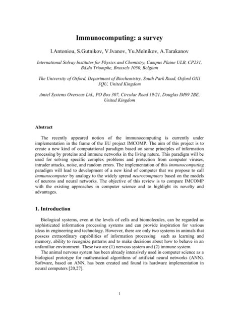 3 Artificial Immune Systems