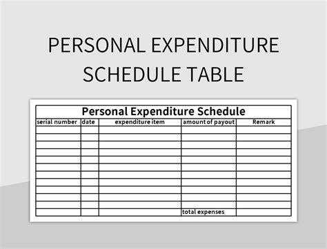 Free Table Personal Expenditure Templates For Google Sheets And Microsoft Excel Slidesdocs