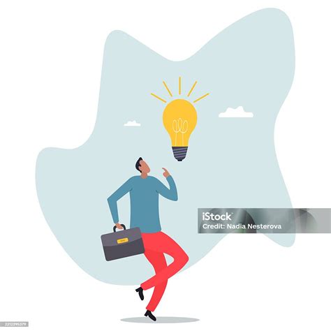 크게 생각하고 비즈니스에서 성공하려는 열망 창의성과 상상력에서 큰 아이디어를 통해 두려움을 극복하고 디자인을 위한 캐릭터를 구축합니다 개념에 대한 스톡 벡터 아트 및 기타