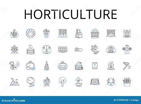 Horticulture Line Icons Collection Gardening Cultivation Agronomy