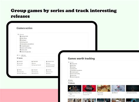 Notion Game Tracker Notion Game Hub Etsy