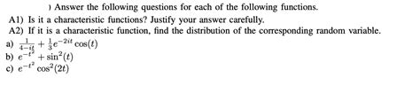Solved Answer The Following Questions For Each Of The Chegg