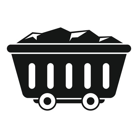 Black Silhouette Of A Mining Cart Carrying Stones 49554655 Vector Art At Vecteezy