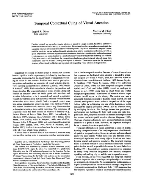 Pdf Temporal Contextual Cuing Of Visual Attention