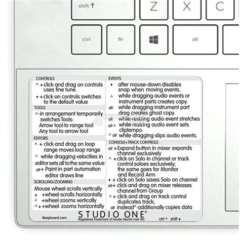 StudioOne Ref Hotkeys Wind