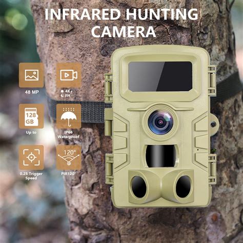 Qiuikloi Trail Camera Night Vision Security Camera 120 Degree Pir