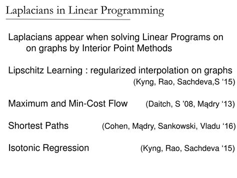 Ppt Laplacian Matrices Of Graphs Algorithms And Applications Powerpoint Presentation Id306046