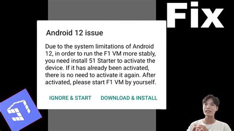 Khắc Phục Tình Trạng Android 12 Issue Trên F1 Vm Youtube