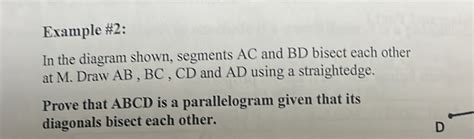 example 2 in the diagram shown segments ac and bd bisect each other
