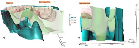 Sketches Of The 3d Resistivity Model Blue Green And Red Correspond To
