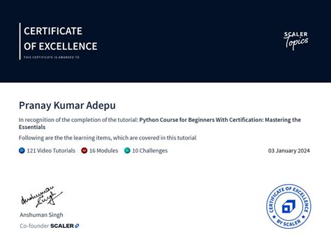 Pranay Kumar Adepu On Linkedin I Have Completed Python Course For