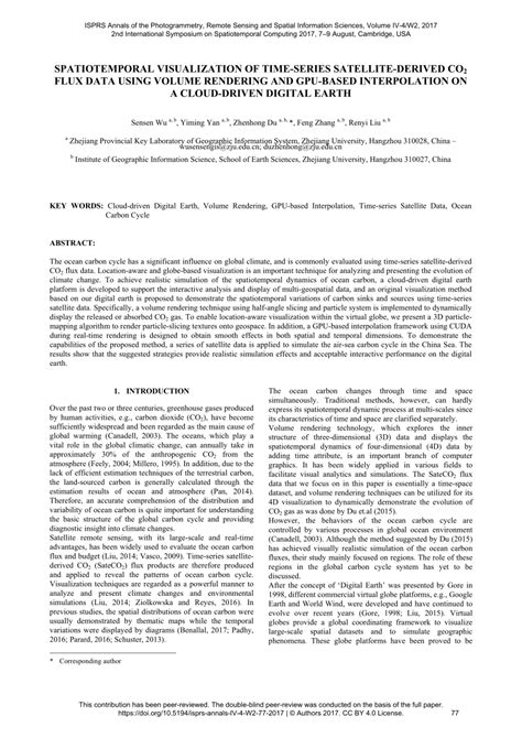 Pdf Spatiotemporal Visualization Of Time Series Satellite Derived Co2 Flux Data Using Volume