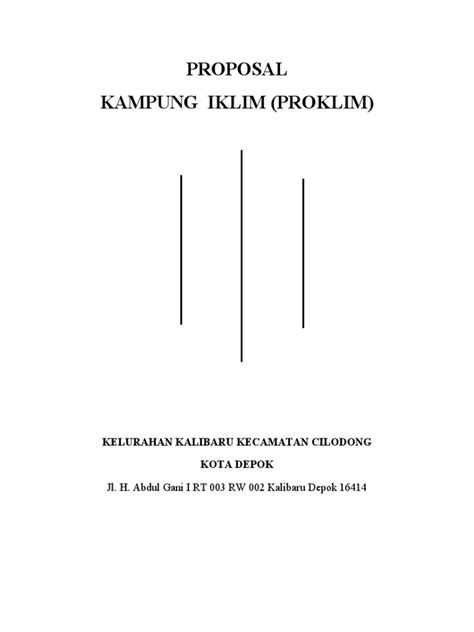 Proposal Kegiatan Proklim Kalibaru 2023 Pdf