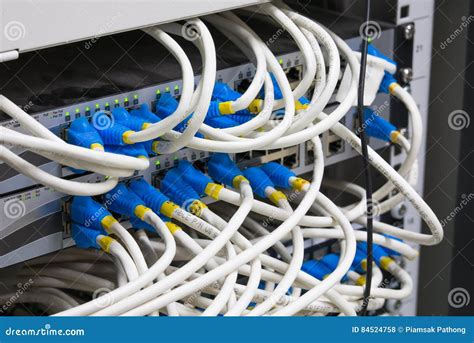 Network Switch HUB And Ethernet Cables LAN Stock Photo Image Of Port Connection 84524758