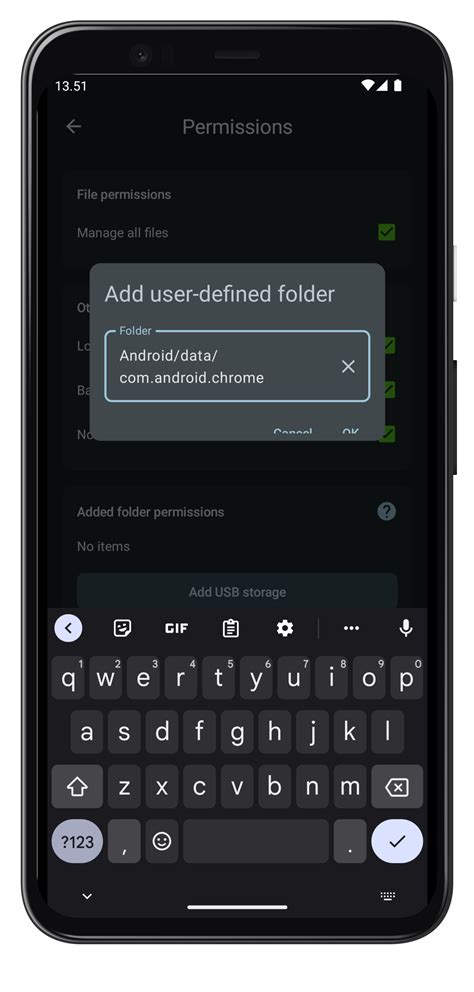 permissions foldersync documentation
