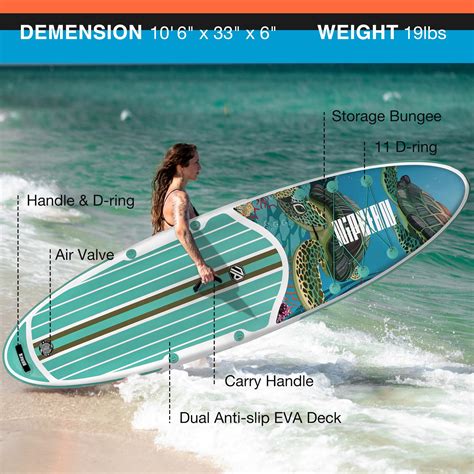 Niphean Inflatable Stand Up Paddle Board With Sup Accessories Anti Slip Eva Deck 106