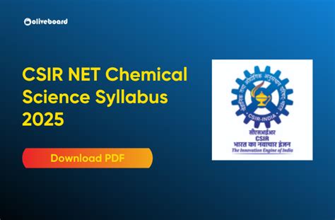 Csir Net Chemical Science Syllabus 2025 Pdf Download