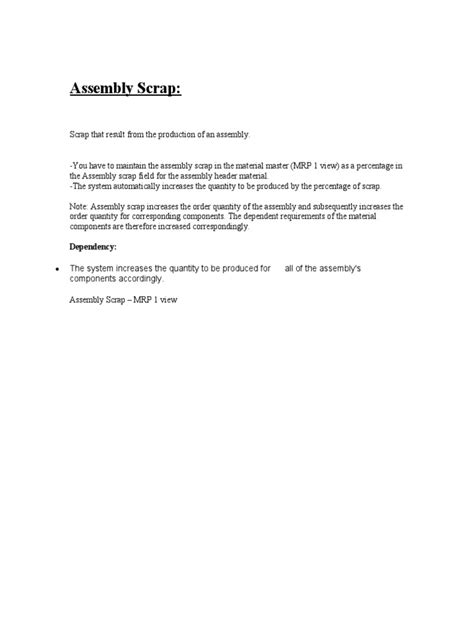 Assembly Scrap Pdf