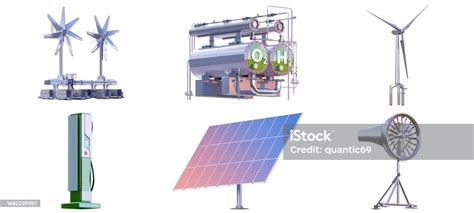 녹색 에너지 3d 아이콘 설정입니다 수소 태양 전지판 풍차 Ev 전기 자동차 충전소 수소 천연가스에 대한 스톡 사진 및 기타 이미지 Istock