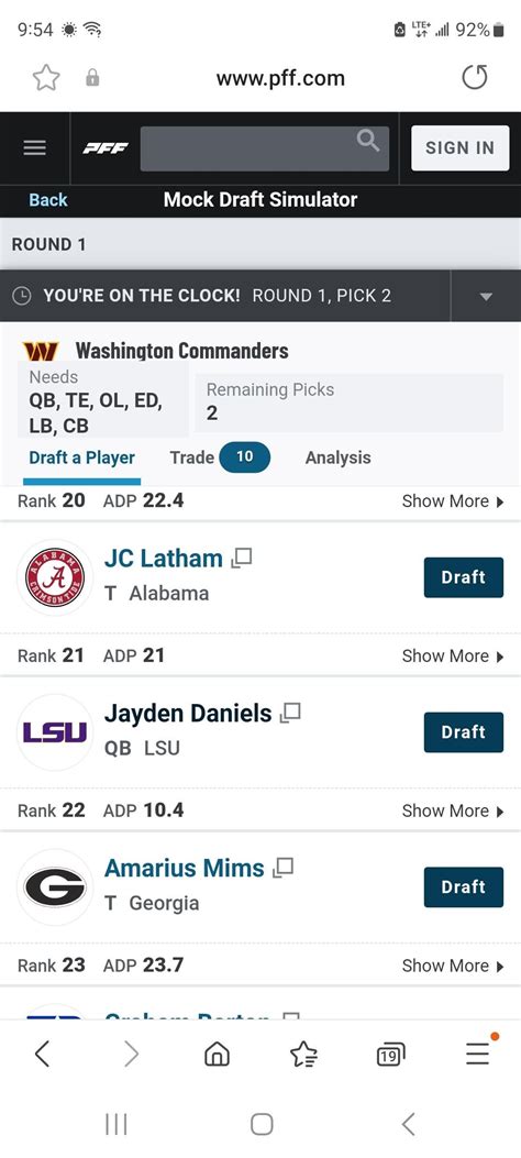 i ve noticed jayden daniel s falling down mock draft boards r commanders