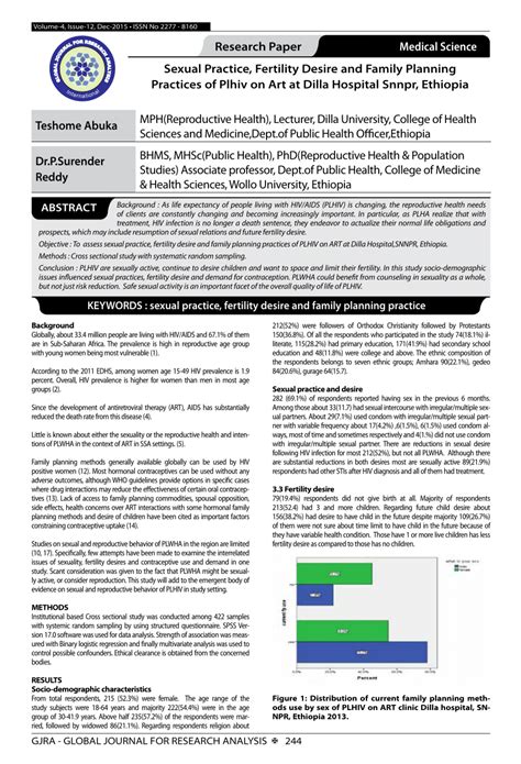 Pdf Sexual Practice Fertility Desire And Family Planning