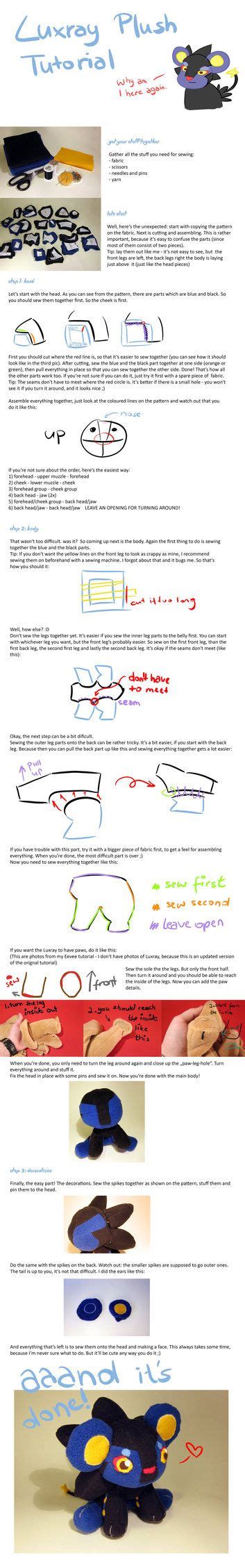 Chibi Luxray Plush Tutorial Plush Pattern Pokemon Craft Sewing Projects