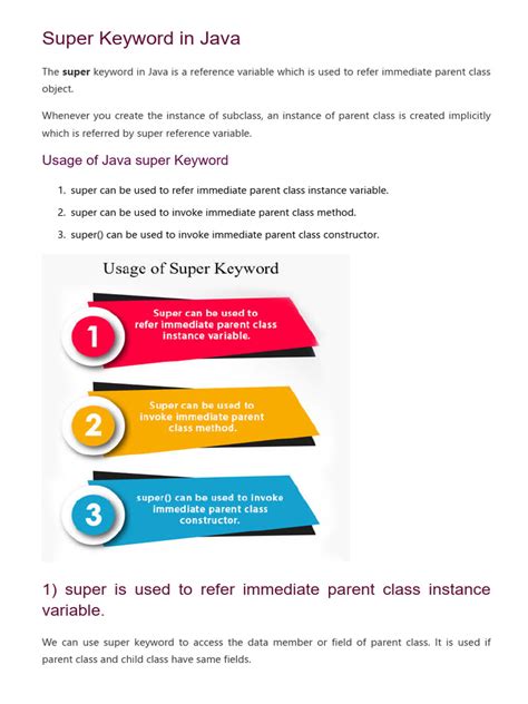super keyword in java javatpoint pdf class computer programming
