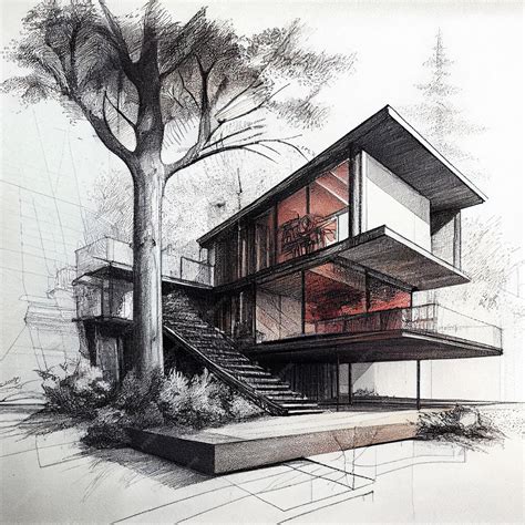 Premium Photo Luxury House Architecture Drawing Sketch Plan Blueprint