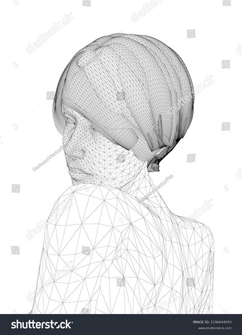 Wireframe Naked Girl Short Haircut Made Stock Vector Royalty Free Shutterstock