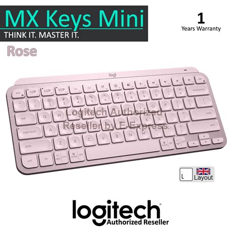 Logitech Mx Keys Mini Wireless Keyboard Rose คีย์บอร์ดแป้นภาษาอังกฤษสีชมพู ของแท้ ประกันศูนย์ 1