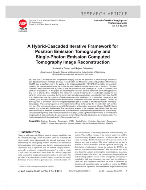 Pdf A Hybrid Cascaded Iterative Framework For Positron Emission