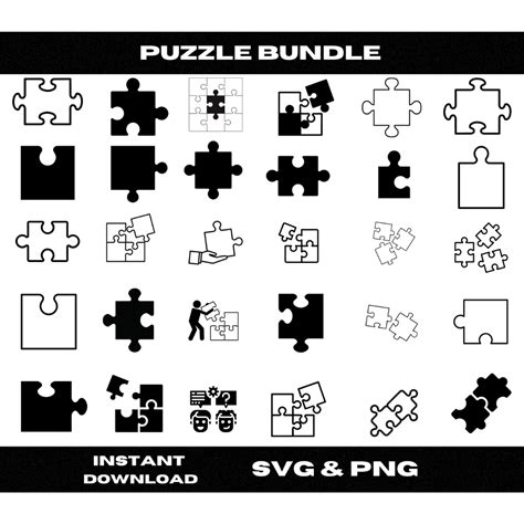 Puzzle Svg Bundle 30 Puzzle Piece Designs Svg And Png Fil Inspire
