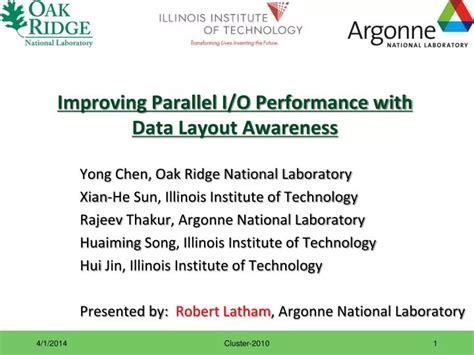Ppt Improving Parallel Io Performance With Data Layout Awareness