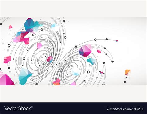 Colorful Abstract Swirling Background With Dots Vector Image