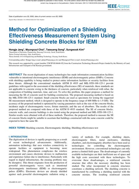 Pdf Method For Optimization Of A Shielding Effectiveness Measurement System Using Shielding