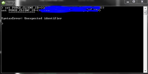 Nodejs Syntaxerror Unexpected Identifier While Setting Forge Viewer